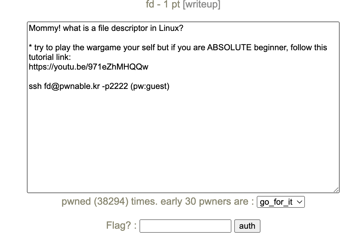 [pwnable.kr] fd | Ott3r